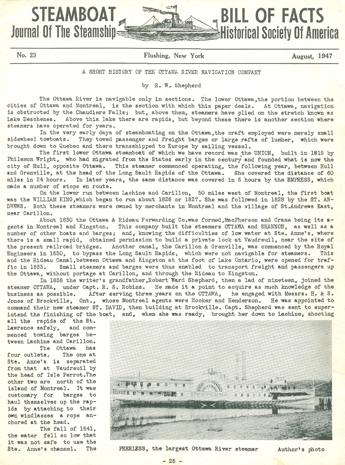 Steamboat Bill Issue 23 August 1947: Steamship Historical Society of ...