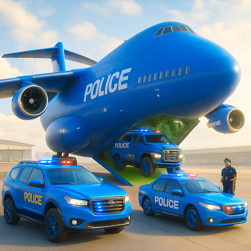 US Police Car Transport Chase Games - Cop Airplane Airbus Cargo ...