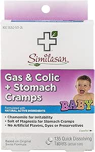 Similasan Gas & Colic Plus Stomach Cramps Quick Dissolving Tablets, 135 ...