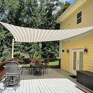 Amazon.com: FLORALEAF Sun Shade Sail Rectangle Permeable Canopy 180GSM ...