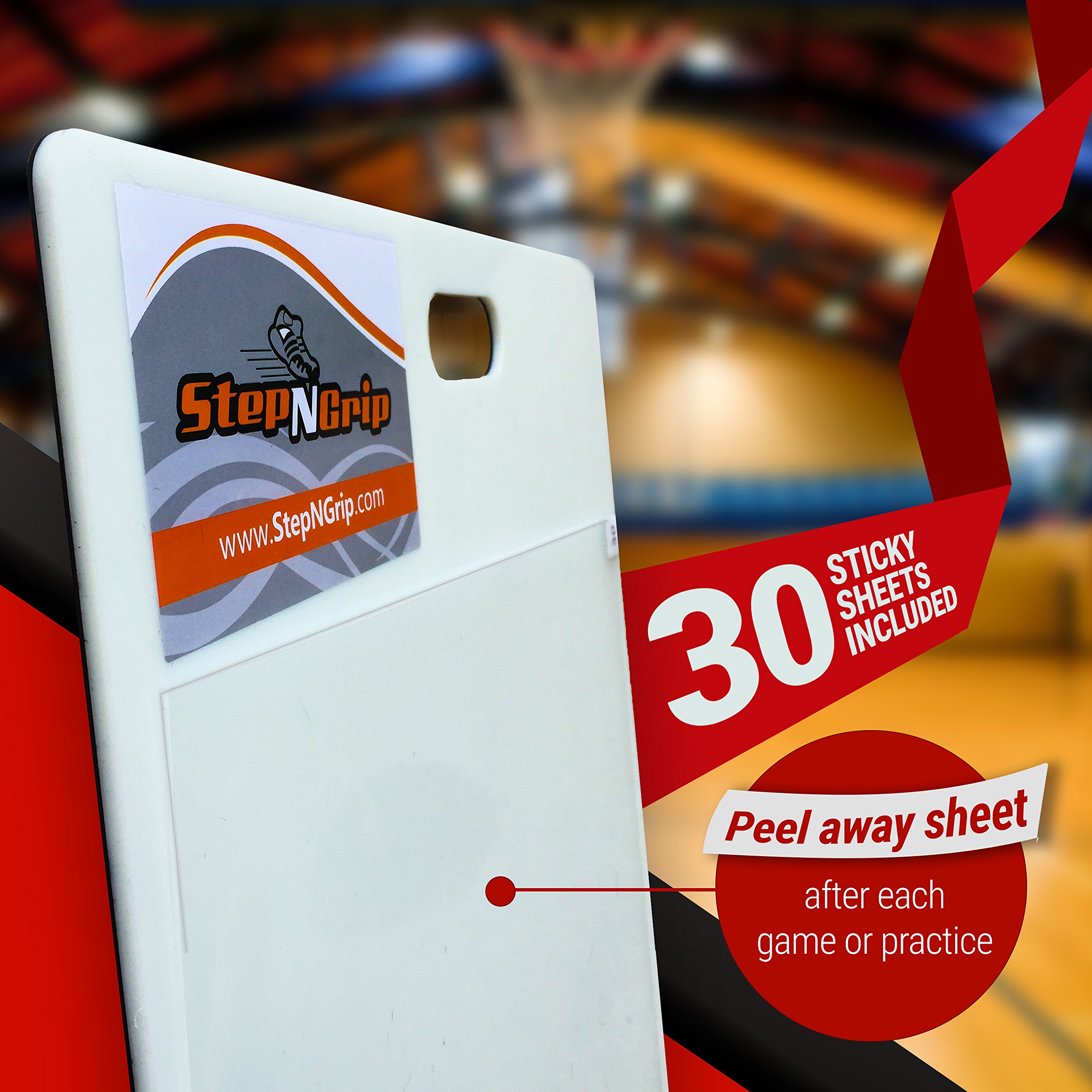 StepNGrip Courtside Basketball Sticky Mat White, Basic Model with 15" x ...