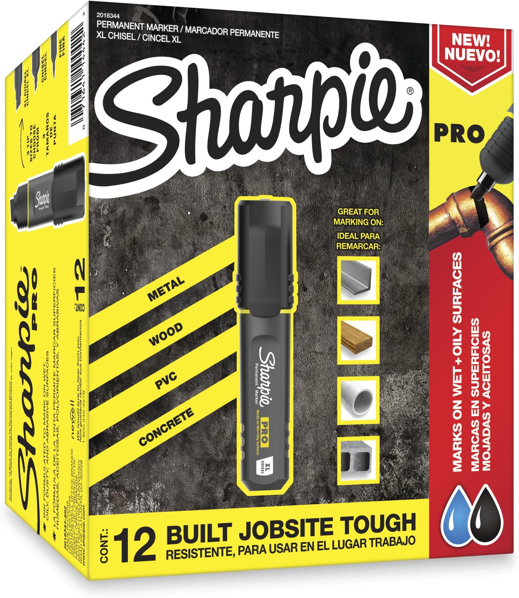 Amazon.com : SHARPIE Pro Permanent Marker, XL, Chisel Tip, Black, 12 ...