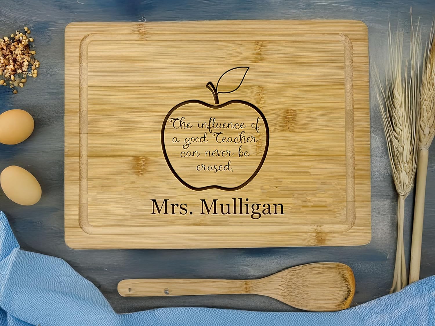 Amazon.com: Personalized Cutting Board for Teacher - Custom Wood ...