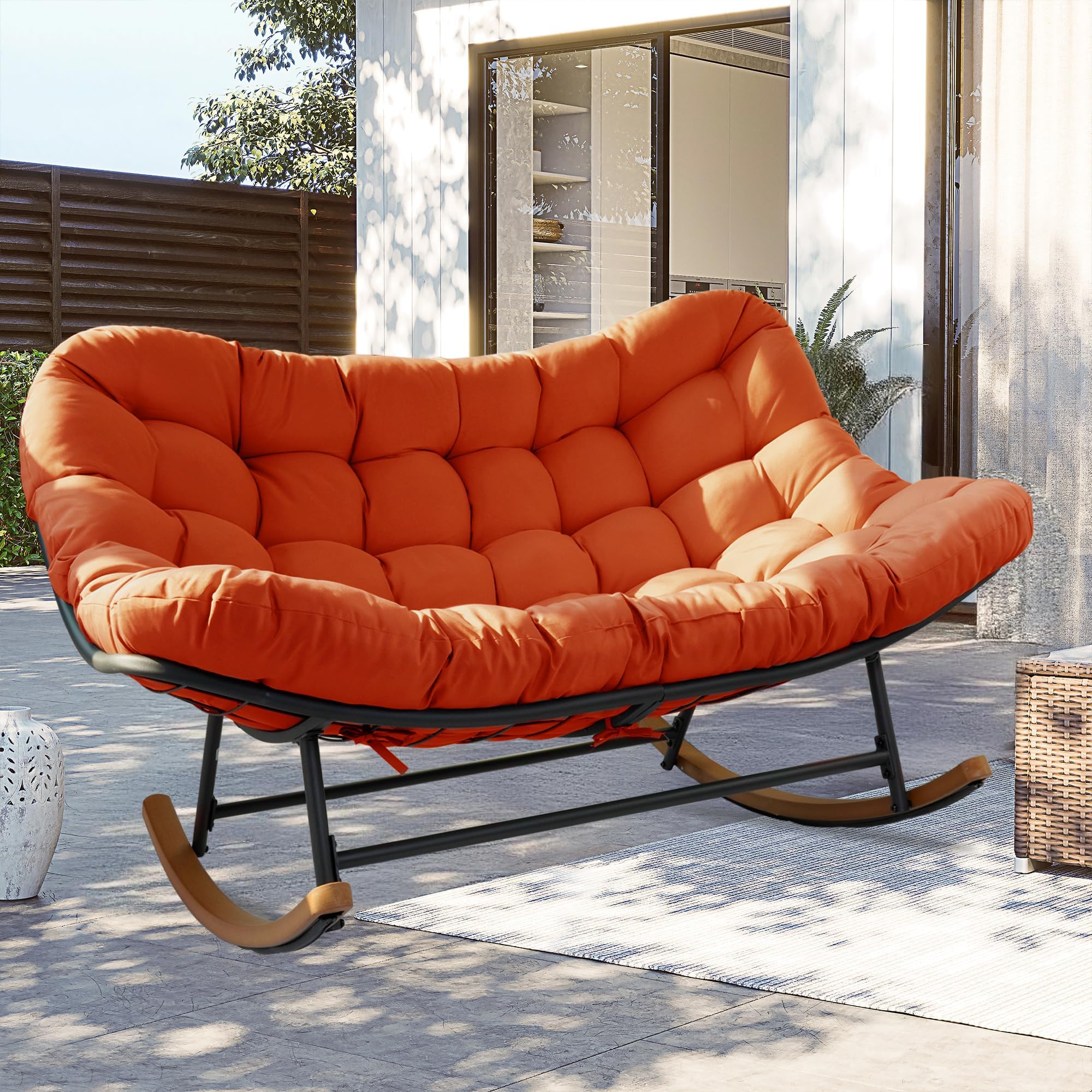 Amazon.com : Tobegin Double Papasan Rocking Chair, Cozy Oversized ...