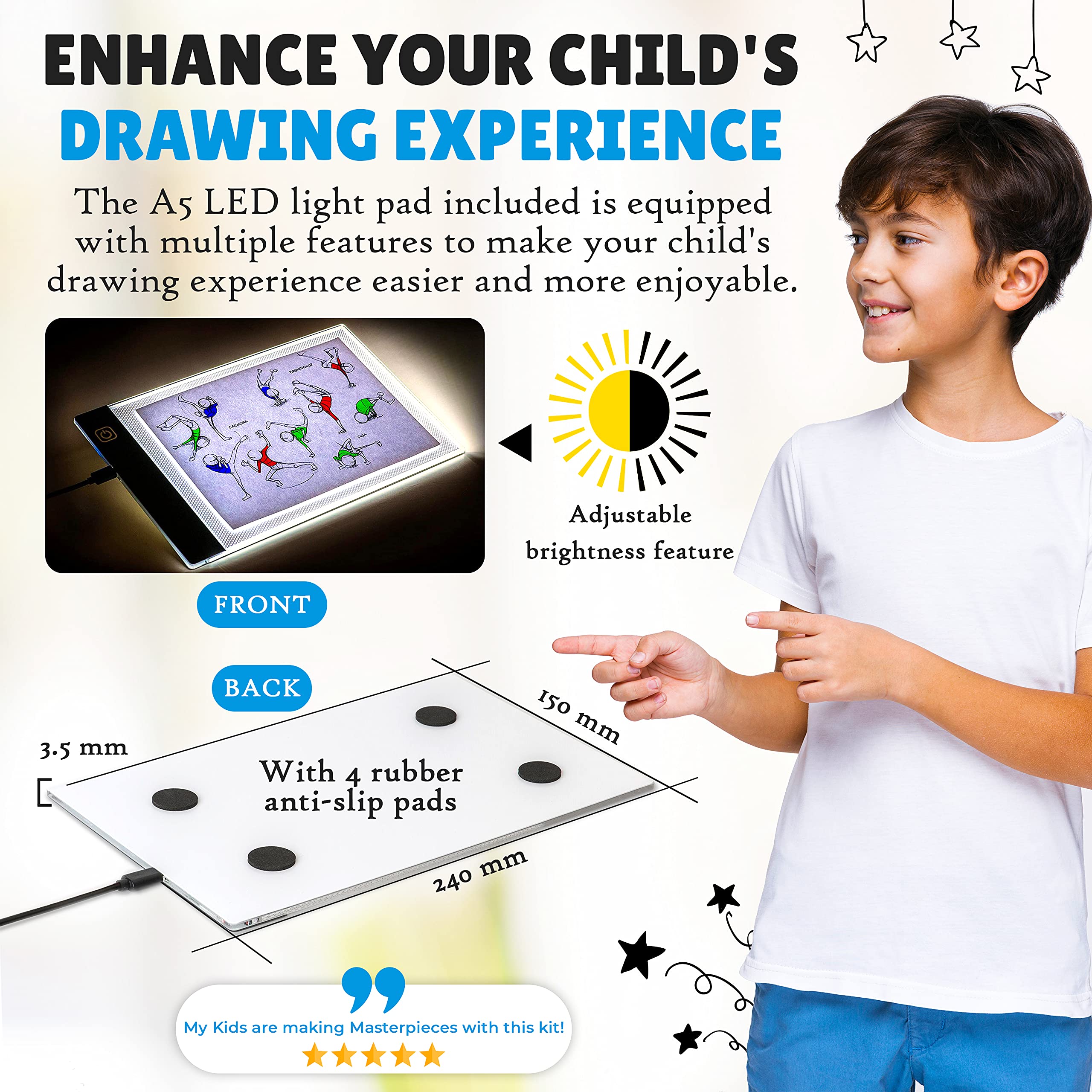 Flip Book Kit - LED Lightbox for Drawing and Tracing & 240 Sheets ...