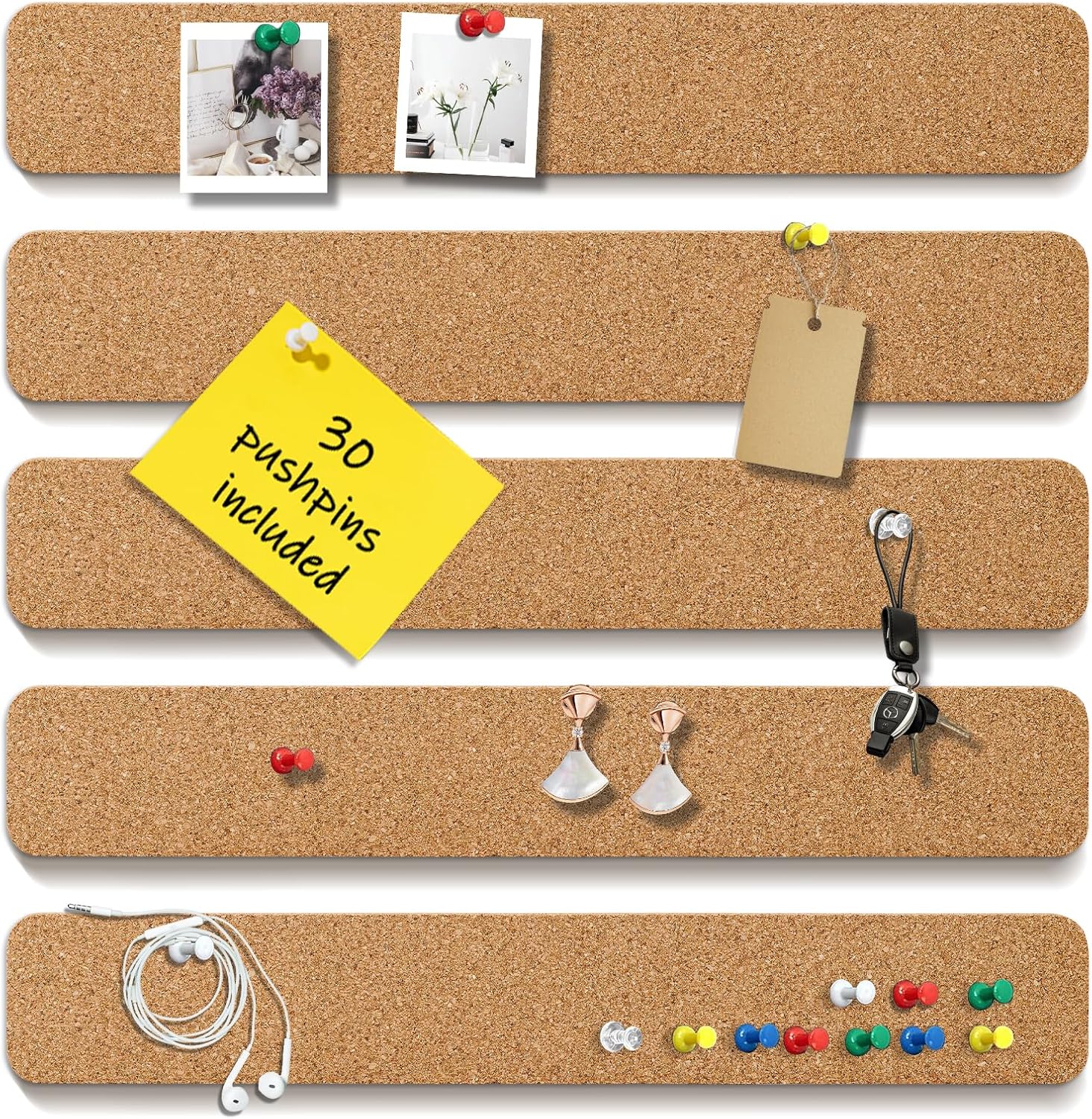 Amazon.com : DOLLAR BOSS Cork Board Strips 13 x 2 Inch 5-Pack, Small ...