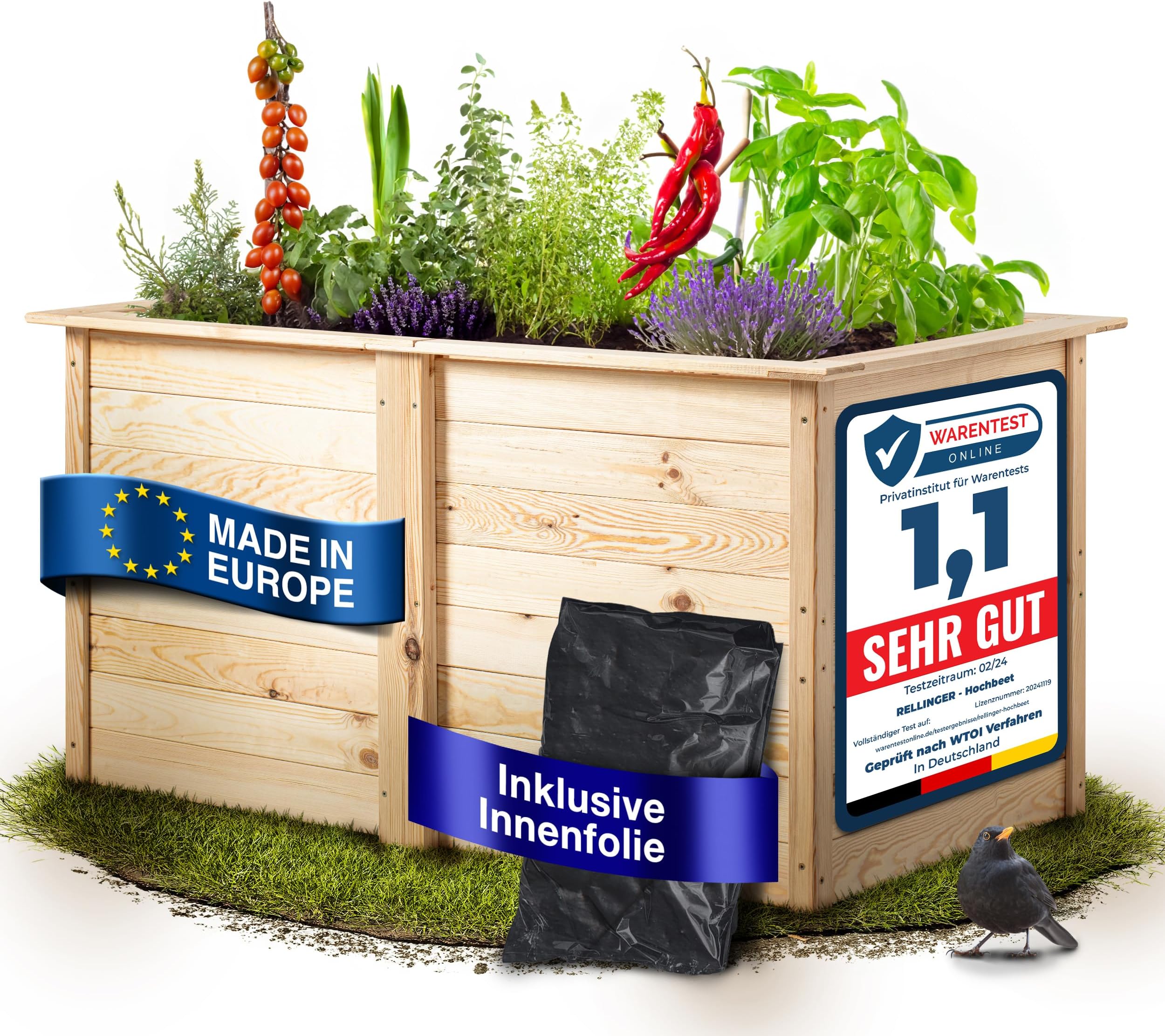 Gartenpirat Hochbeet Holz groß – Modernes Hochbeet Garten ohne Boden ...