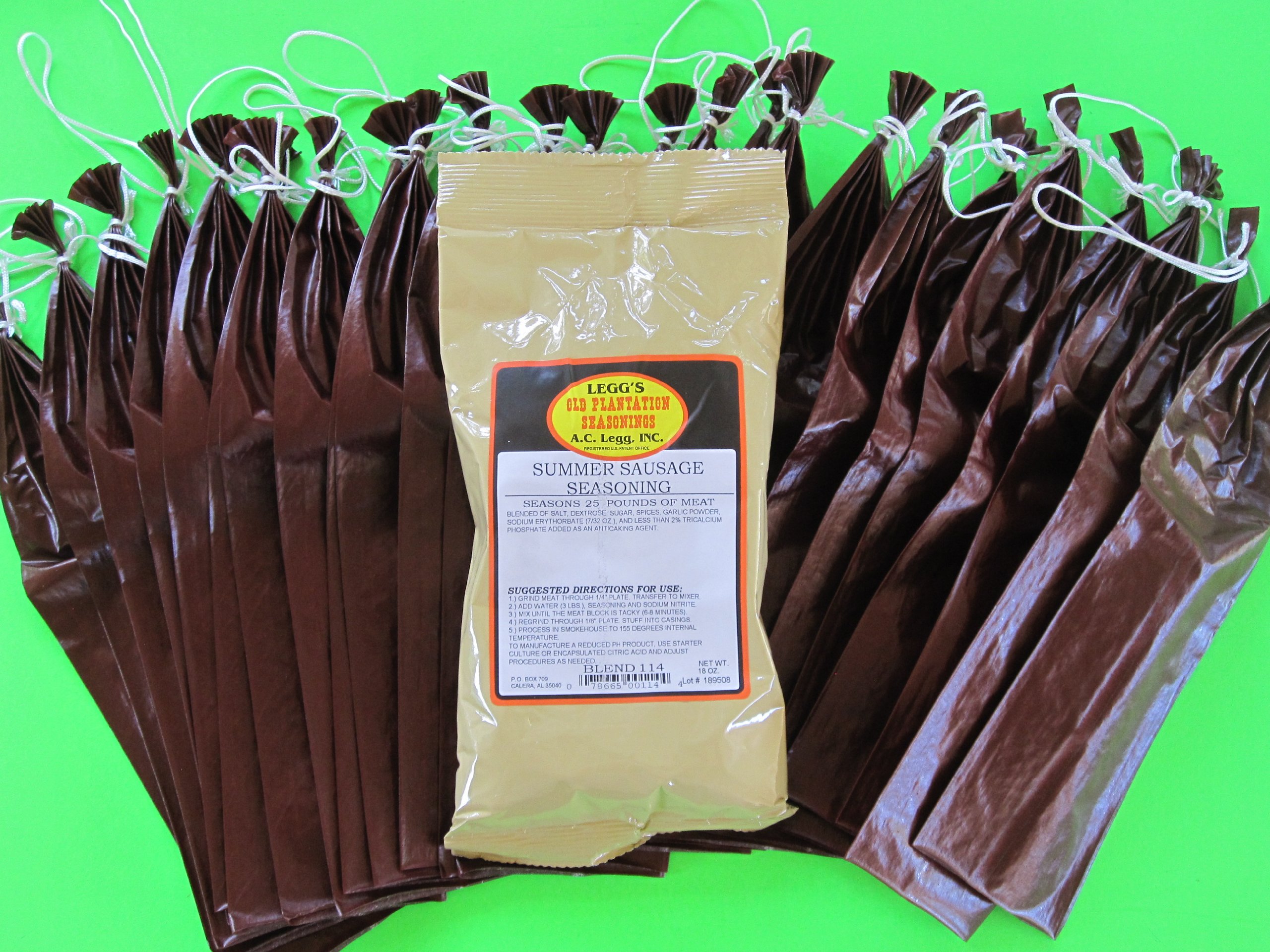 Amazon.com: Summer Sausage seasoning and Casing Sleeves for 25 lbs of ...