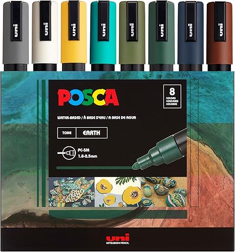 Posca Markers Color Tones Set, Acrylic Paint Pens with Reversible Tips ...