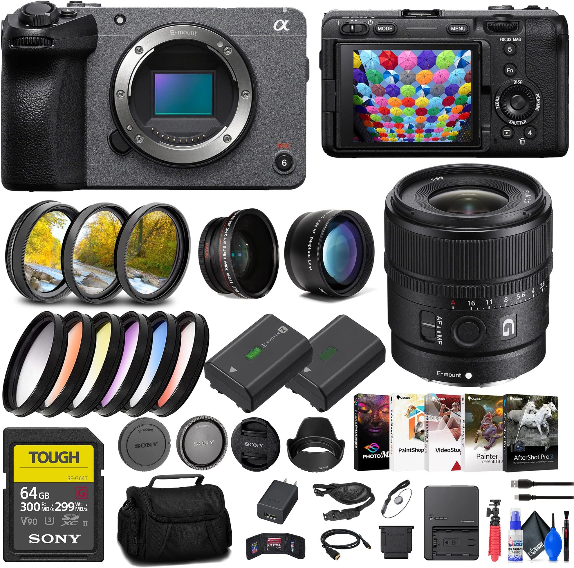 Amazon.com: Sony FX30 Digital Cinema Camera (ILME-FX30B) E 15mm G Lens ...