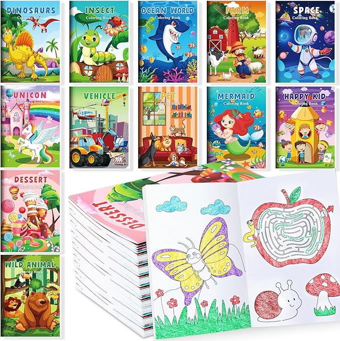 Amazon.com: BenLouis Coloring Books Party Favors Bulk Mini Coloring ...