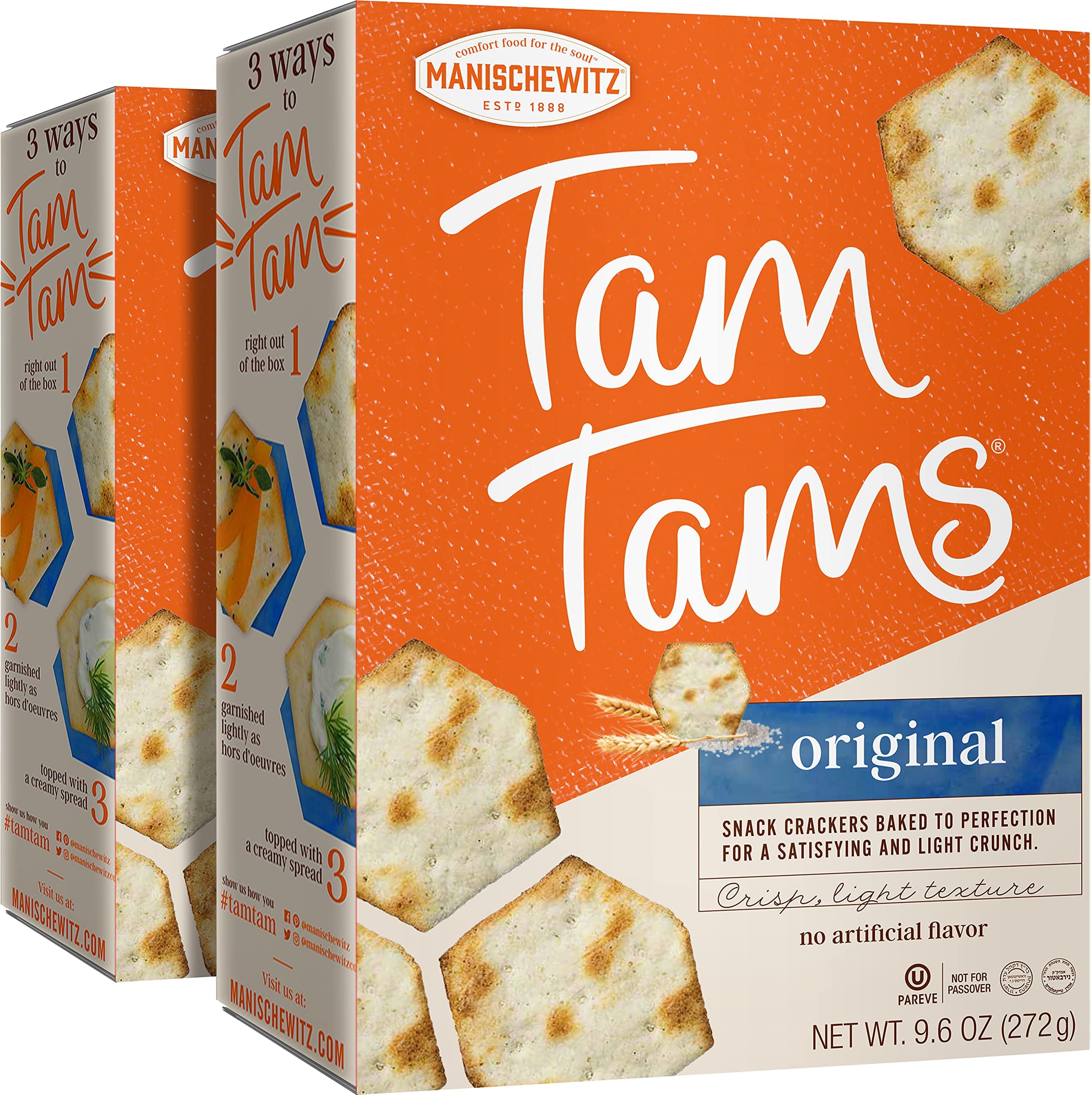 Amazon.com: Manischewitz Tam Tams Everything Snack Crackers, 9.6-Ounce ...
