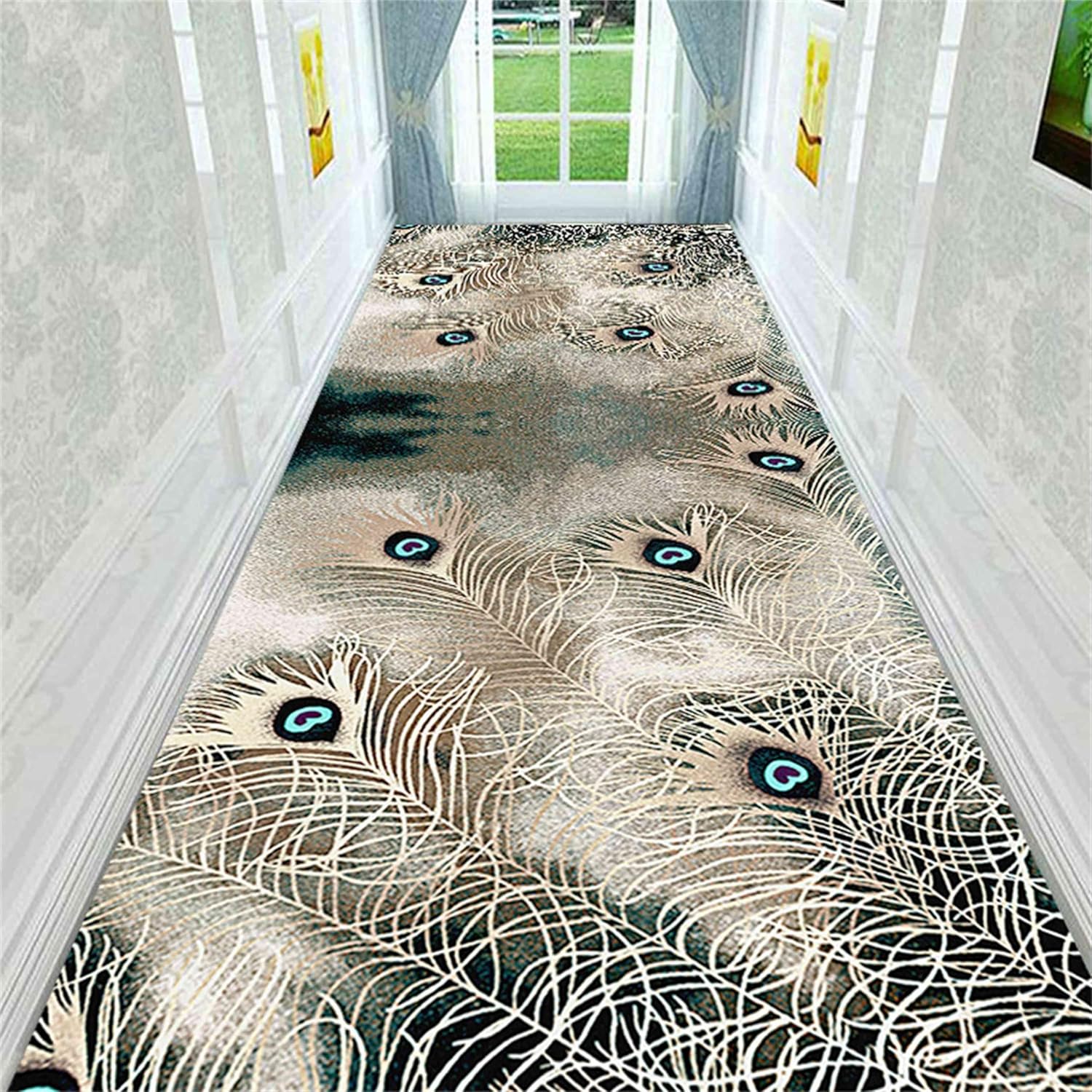 Amazon.com: Houient Peacock Feather Runner Rugs, 4x10ft, Colourful ...