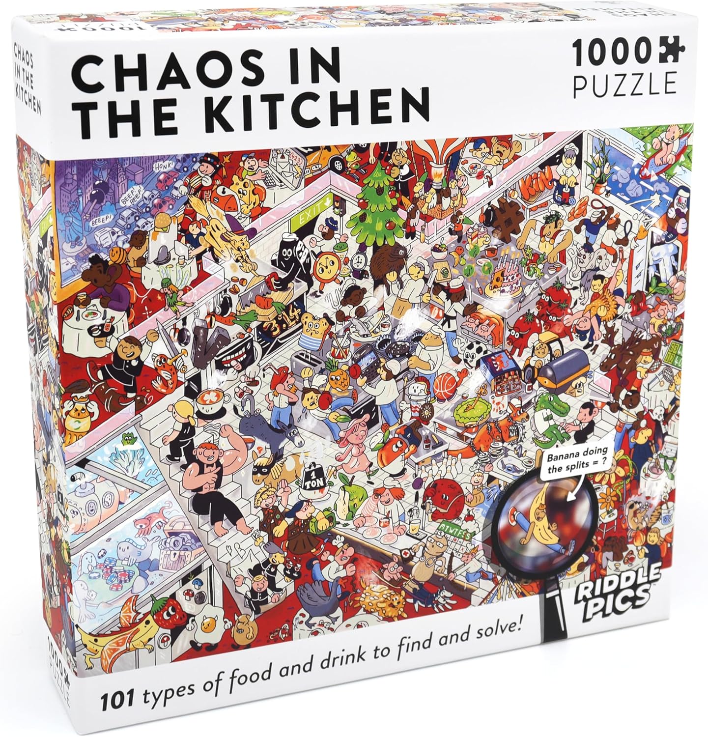 Chaos in the Kitchen: Jigsaw Puzzle with 101 Hidden Food and Drinks to ...
