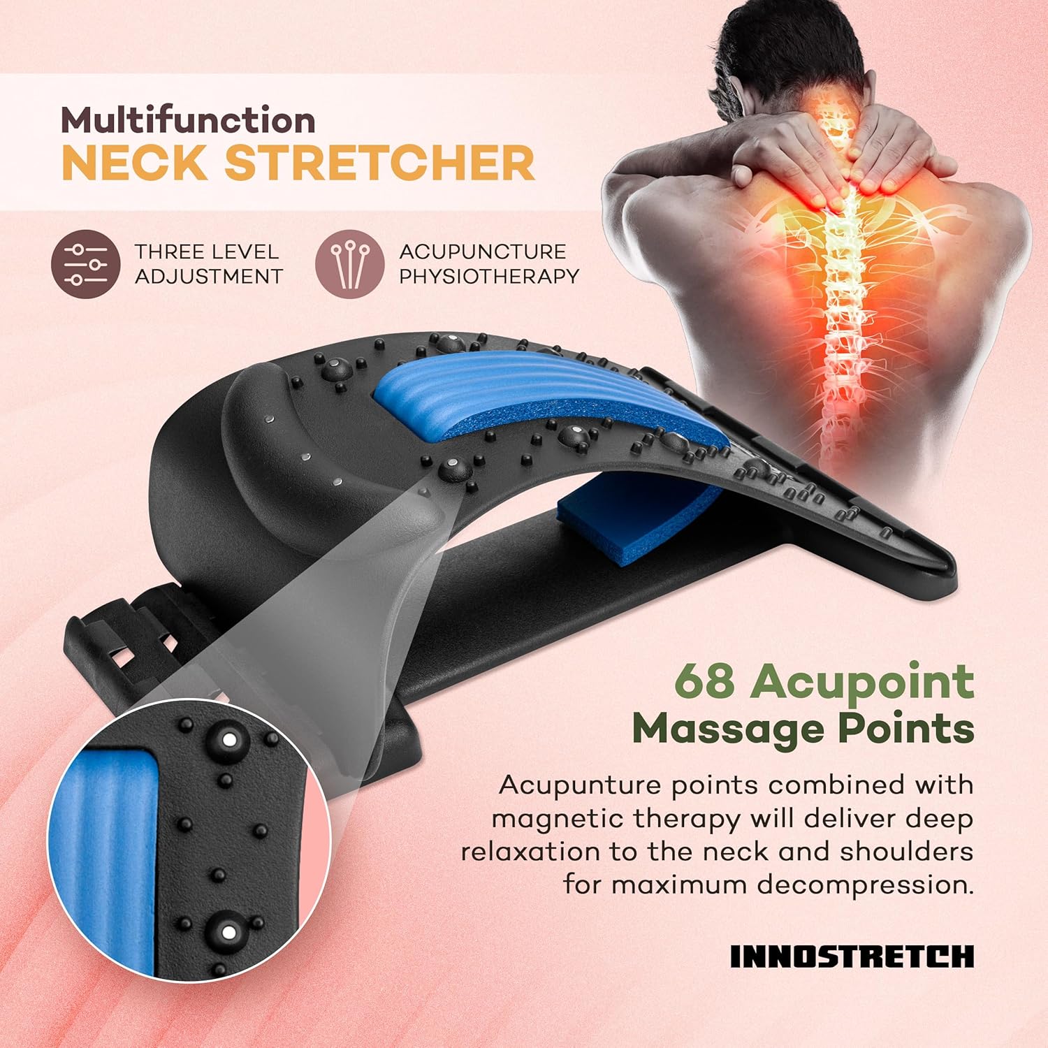 Back Cracker Neck Stretcher 2-1 Back Stretcher for Lower Back Pain ...
