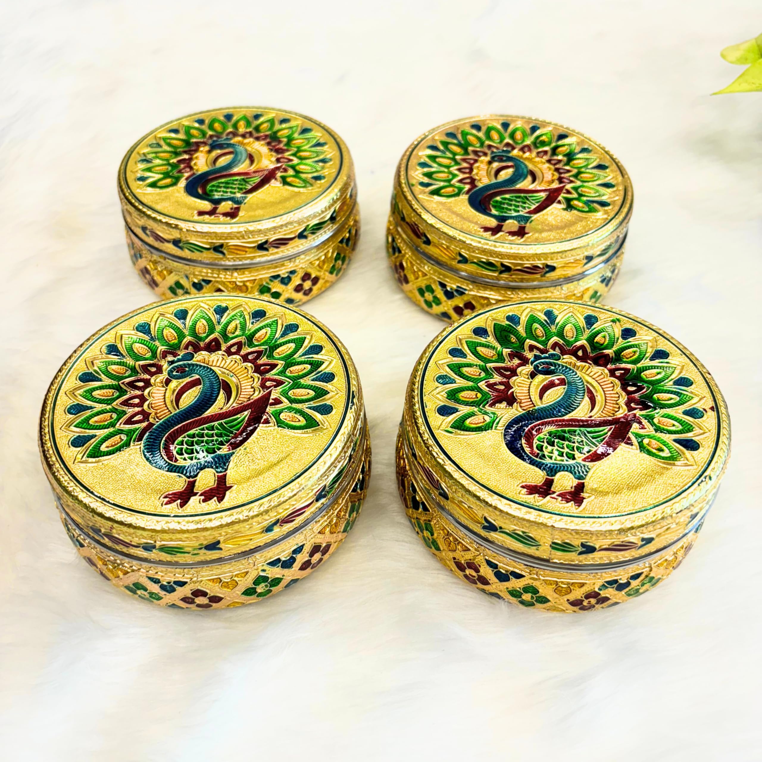 Buy NAVRANG Stainless Steel Container Box Meenakari Storage Box/Chapati ...