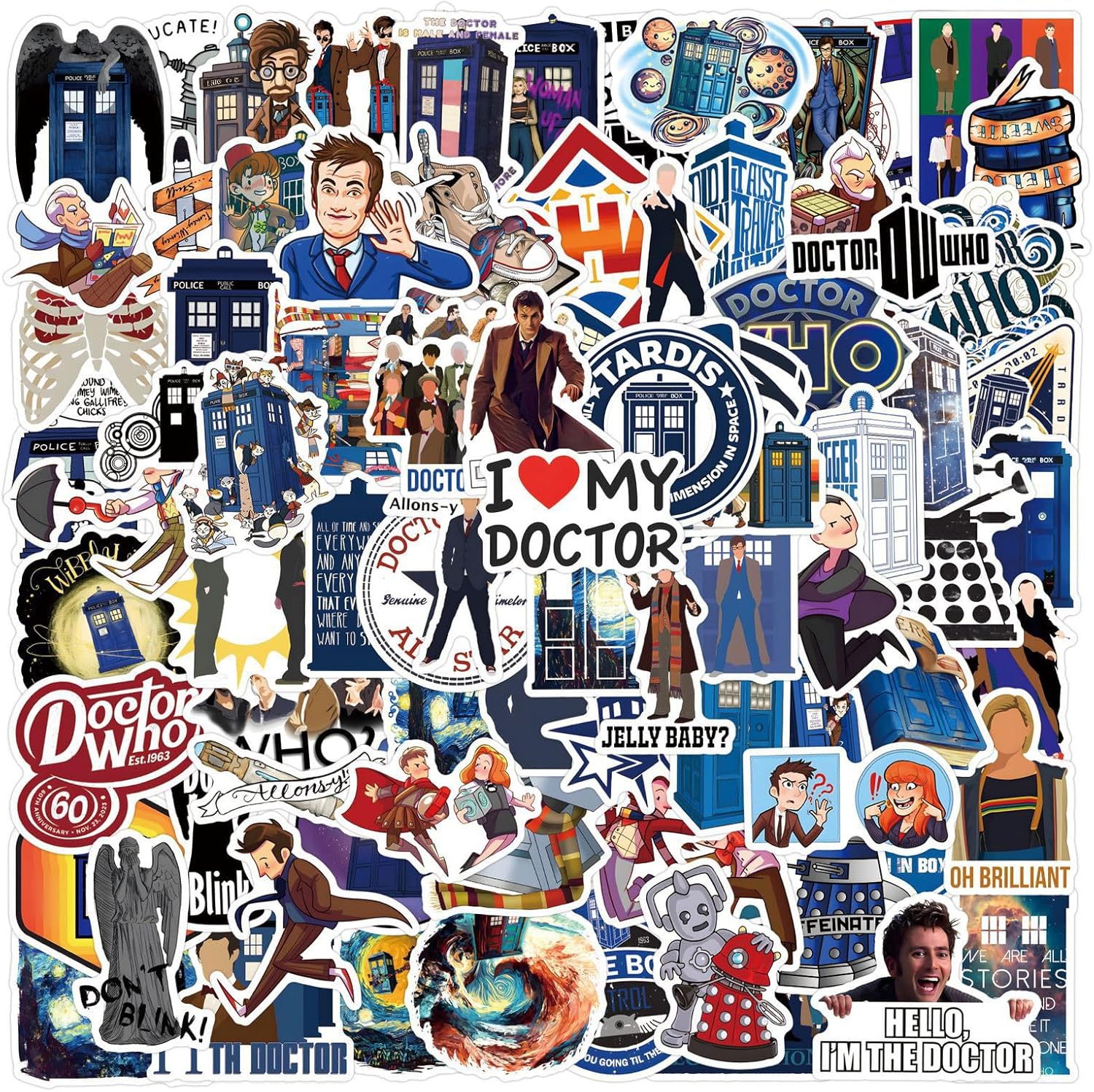 Amazon.com: LTZSTONE Doctor Who Stickers 110pcs Decals for Laptops ...