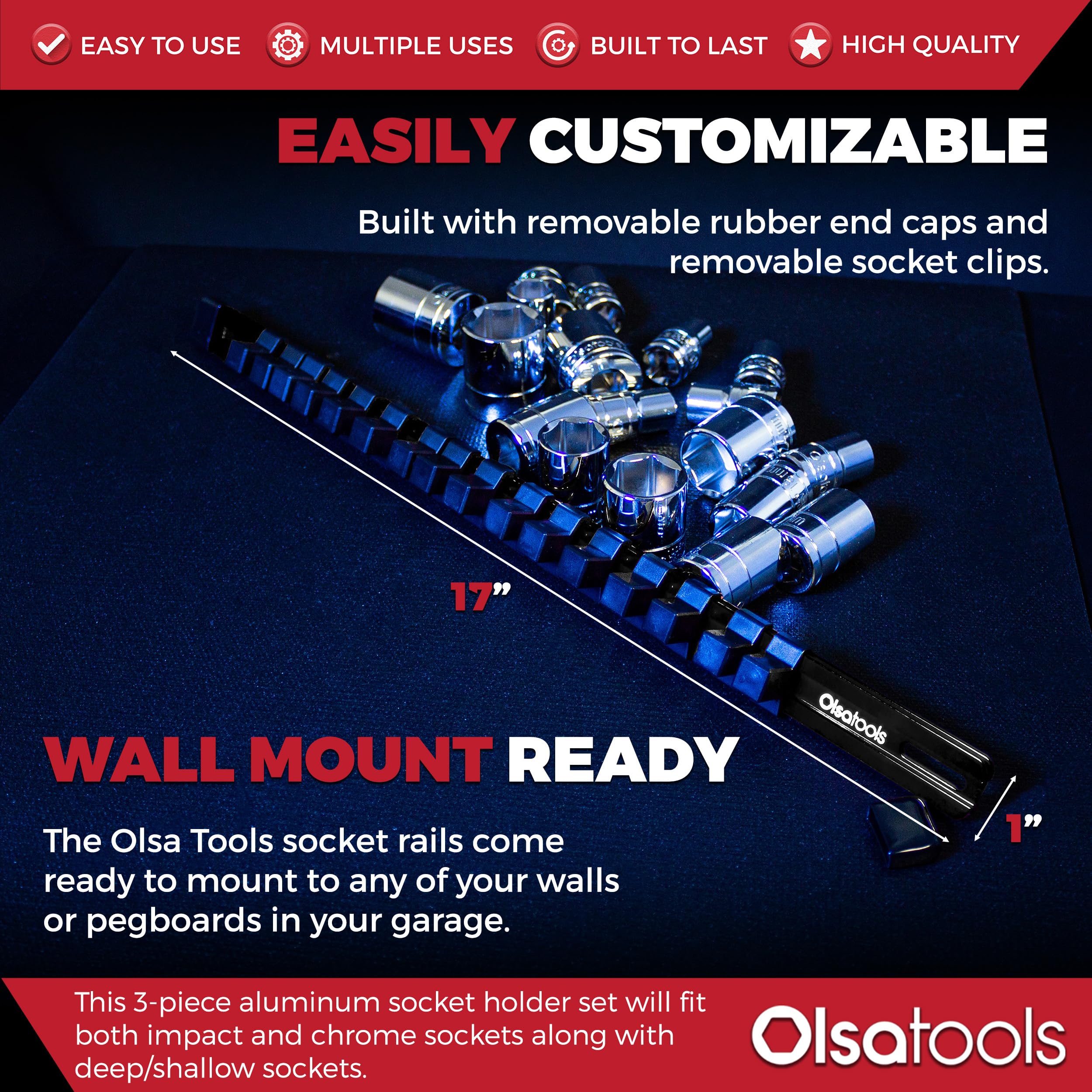 Snapklik.com : Olsa Tools 1/2-Inch, 3/8-Inch & 1/4-Inch Drive Aluminum ...