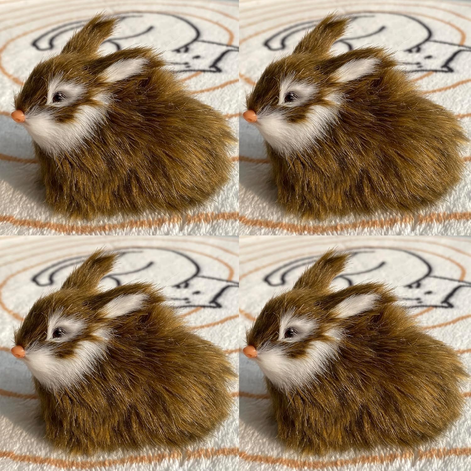 Amazon.com: Basuo-9Q Pack of Assorted Faux Fur Mini Realistic Rabbits ...