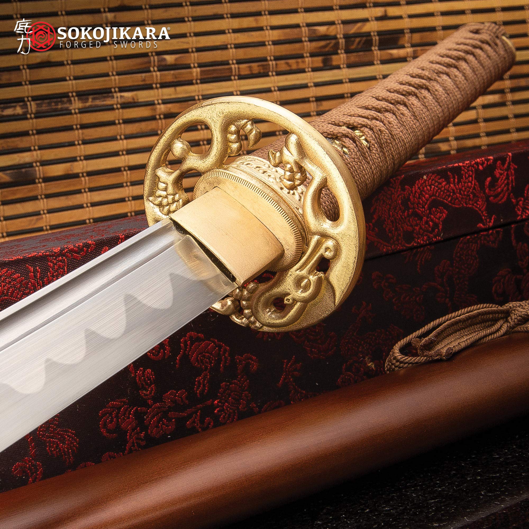Amazon.com : Sokojikara Dragon Wood Hand-Forged Katana - T10 High ...