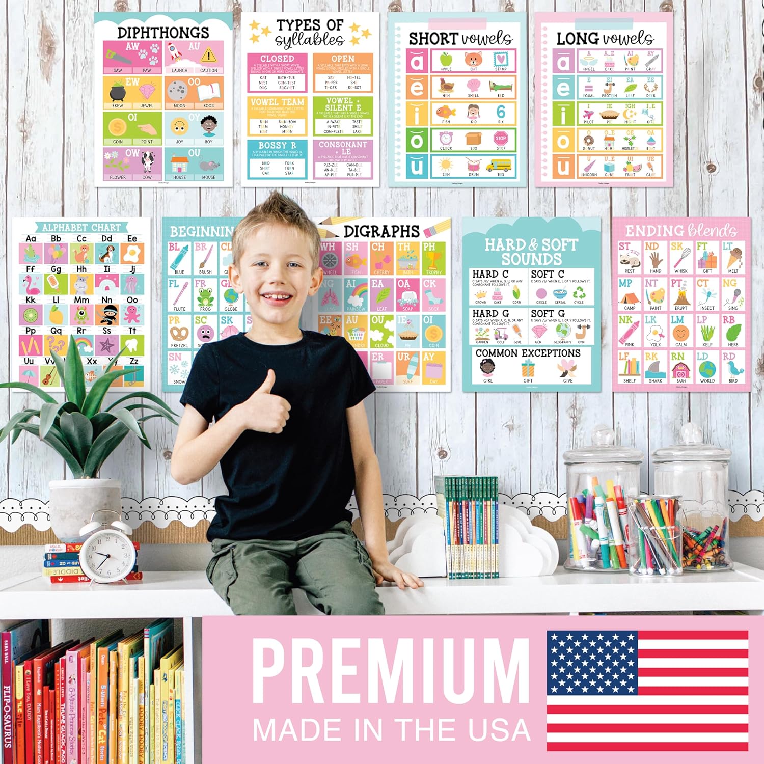 9 Colorful Sound Wall Classroom Phonics Posters For Classroom Wall ...