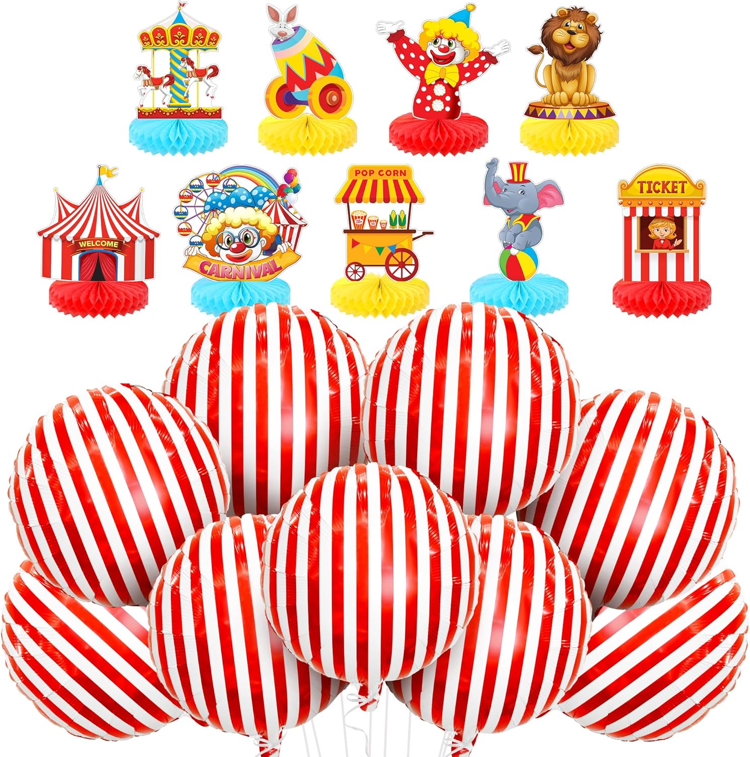 Amazon.com: KatchOn, Red and White Striped Balloons - 18 Inch, Pack of ...