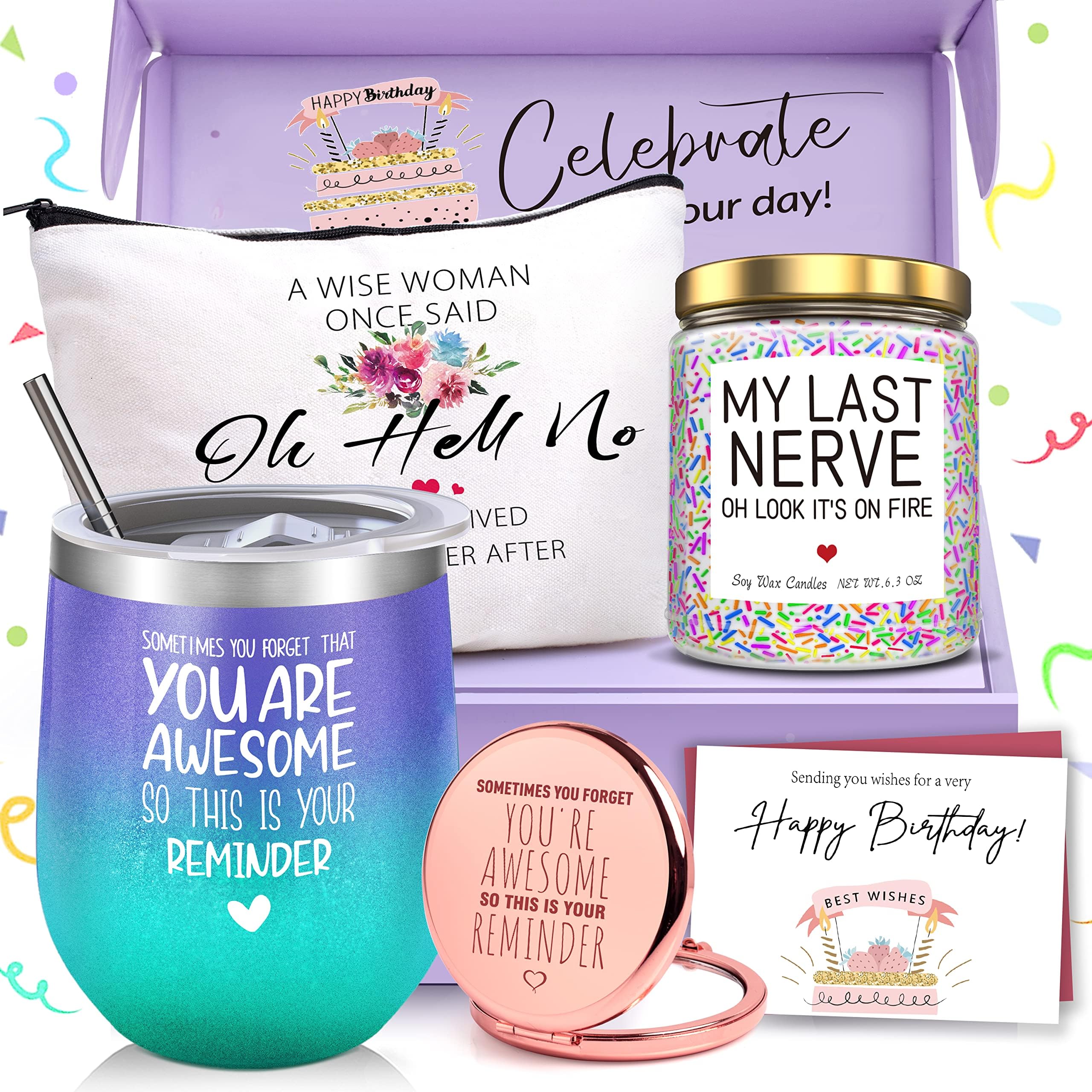 Amazon.com: Birthday Gifts for Women Happy Birthday Gift Basket for ...