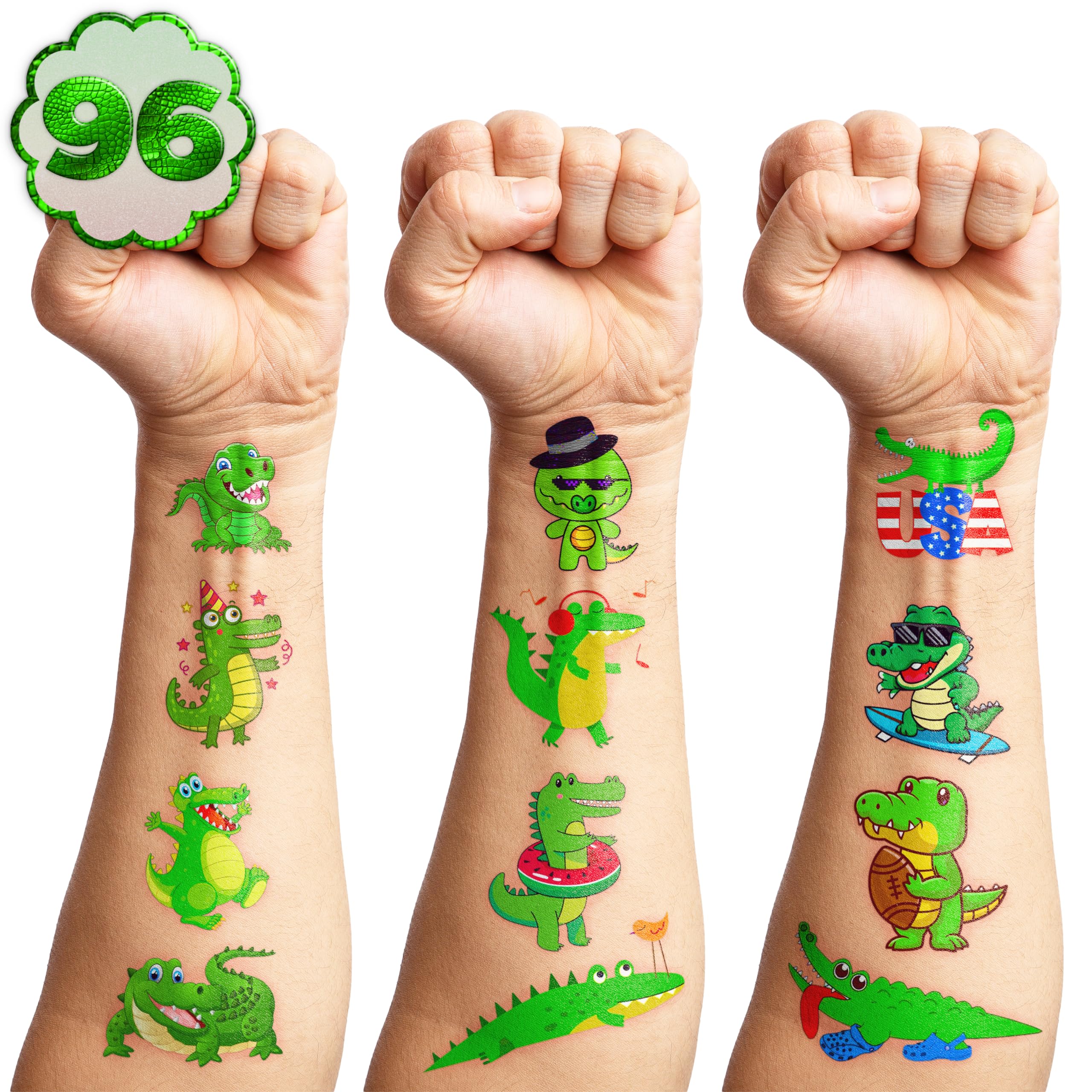 Amazon.com : Alligator Temporary Tattoos - Crocodile Funny Stickers for ...