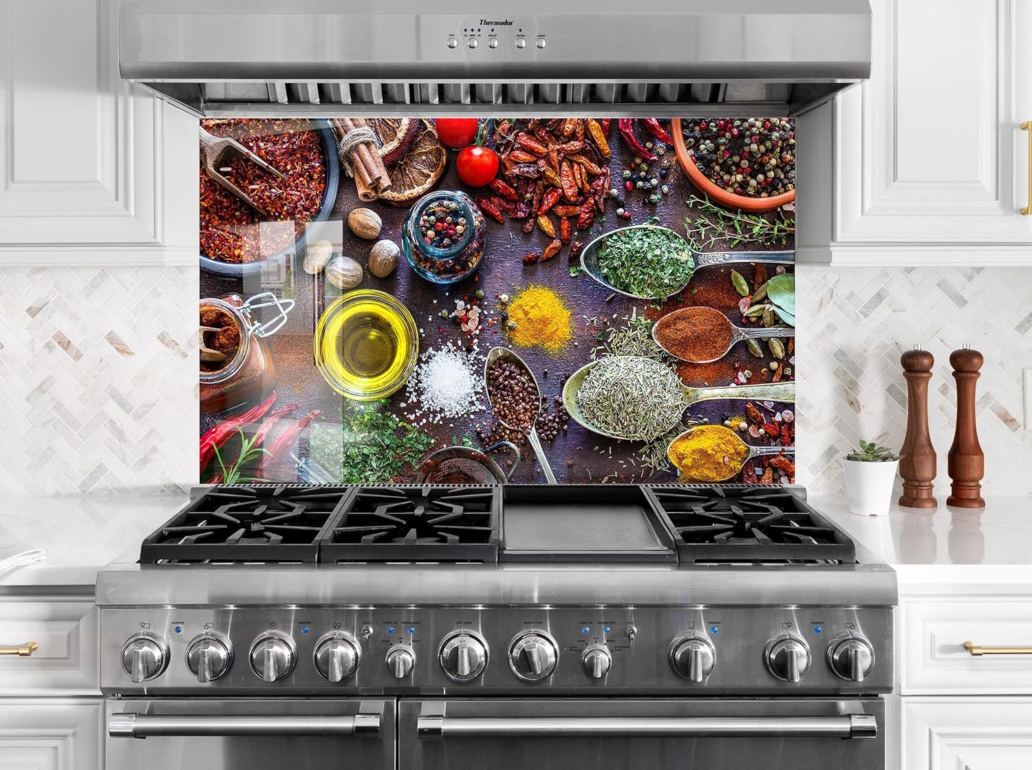 Myphotostation Tempered Glass Splashback 30Wx24H'-Indian Herbs ...