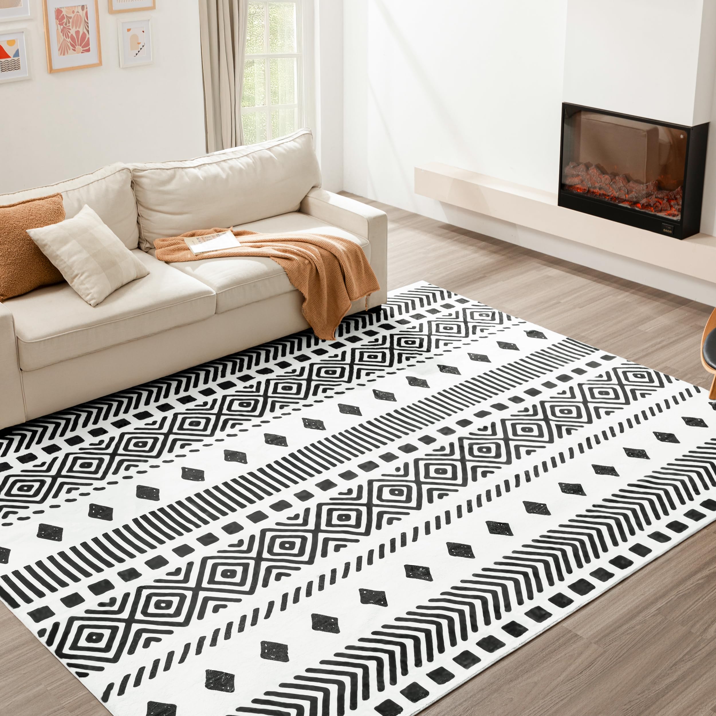 Amazon.com: UBTKEY 8x10 Area Rugs, Ultra-Thin Non Slip Washable Rugs ...