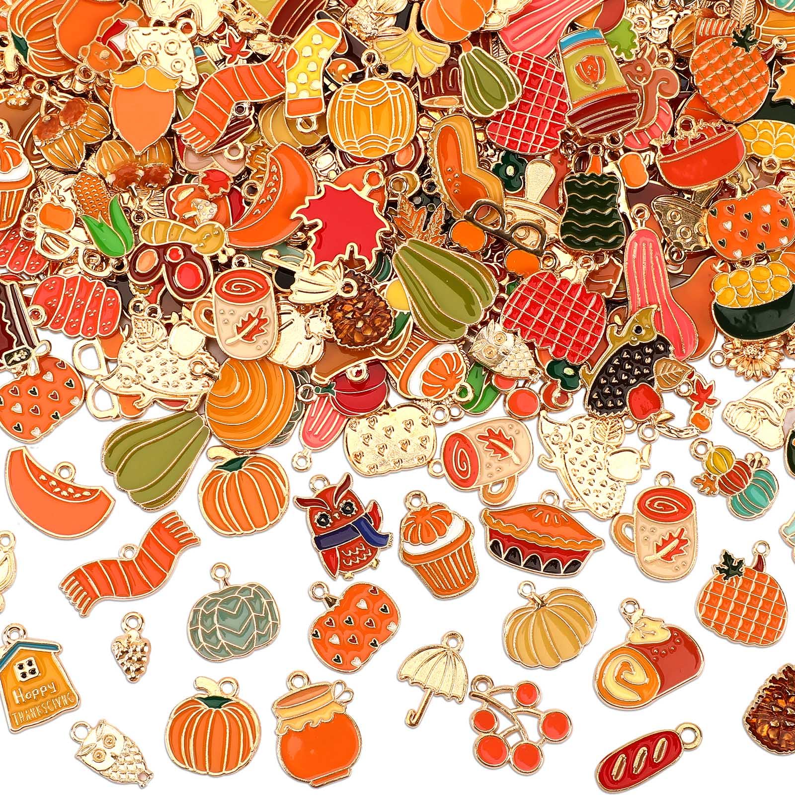 Amazon.com: SANNIX 350Pcs Fall Charms, Thanksgiving Charms for Jewelry ...