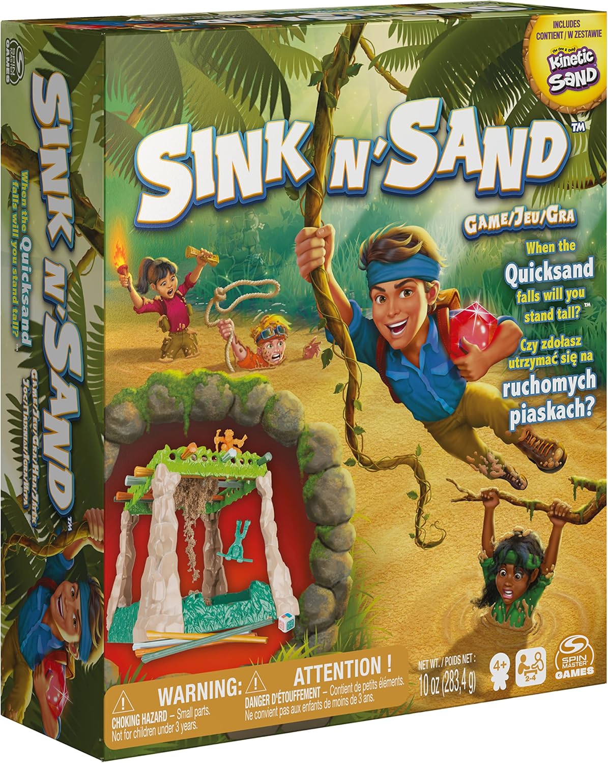 Sink N’ Sand, Kinetic Sand Family Board Game Quicksand Sensory Fidget ...