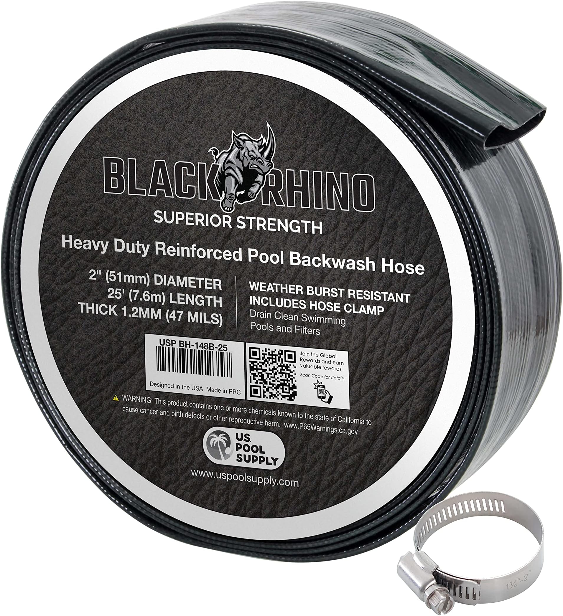 Amazon.com : Eastrans 2'' x 100 FT Pool Backwash Hose with Hose Clamp ...