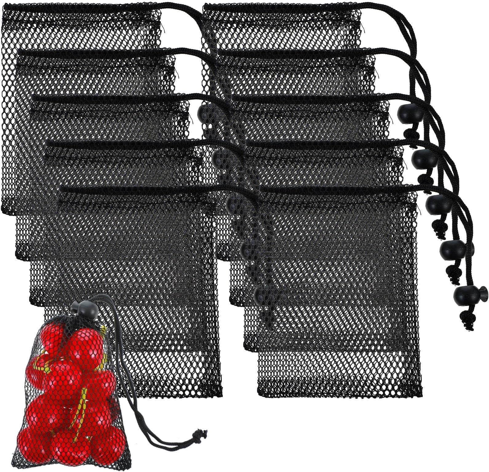 Amazon.com: Ymapinc 10PCS Small Mesh Bags Drawstring Black Mesh ...