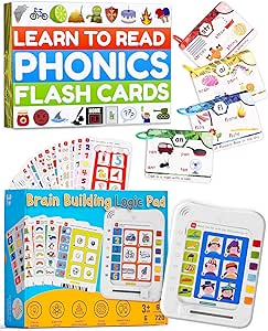 Amazon.com: Phonics Flash Cards - Learn to Read in 20 Phonic Stages & Kids Logic Learning Pad ...