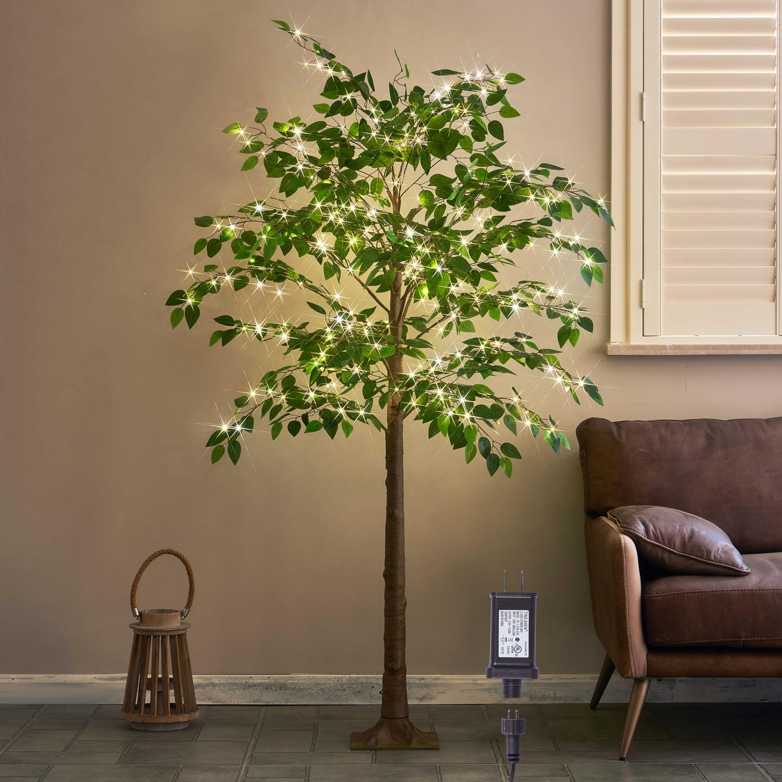 Amazon.com: Hairui Artificial Ficus Silk Tree Lights 6FT 264LED Fairy ...