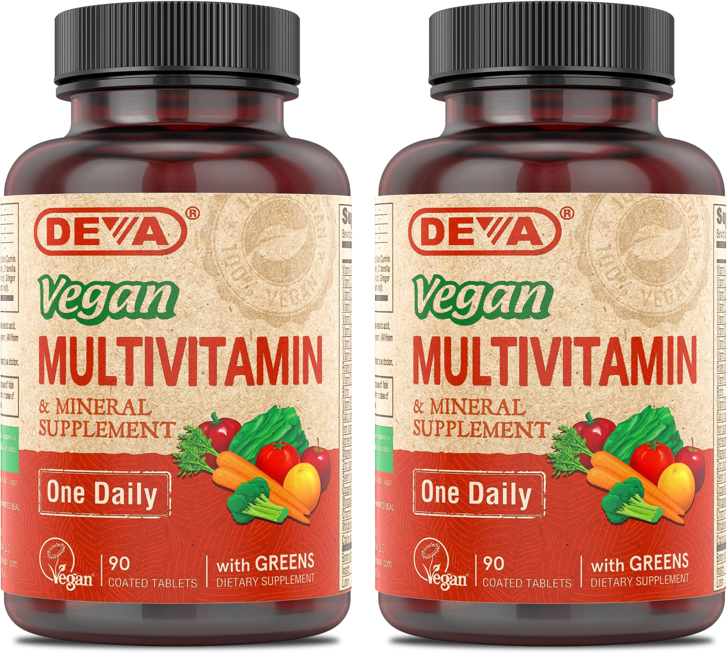 Amazon.com: DEVA Tiny Tablets Vegan Multivitamins for Women & Men ...