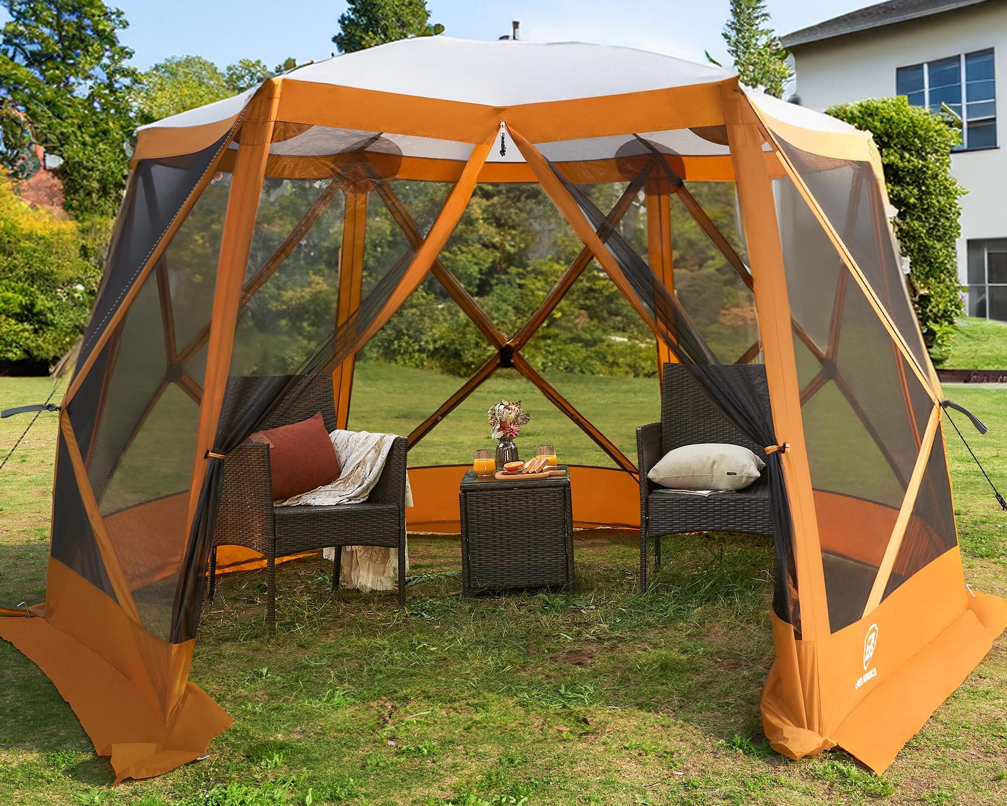 Amazon.com : EVER ADVANCED Pop Up Gazebo Screen House Tent for Camping ...