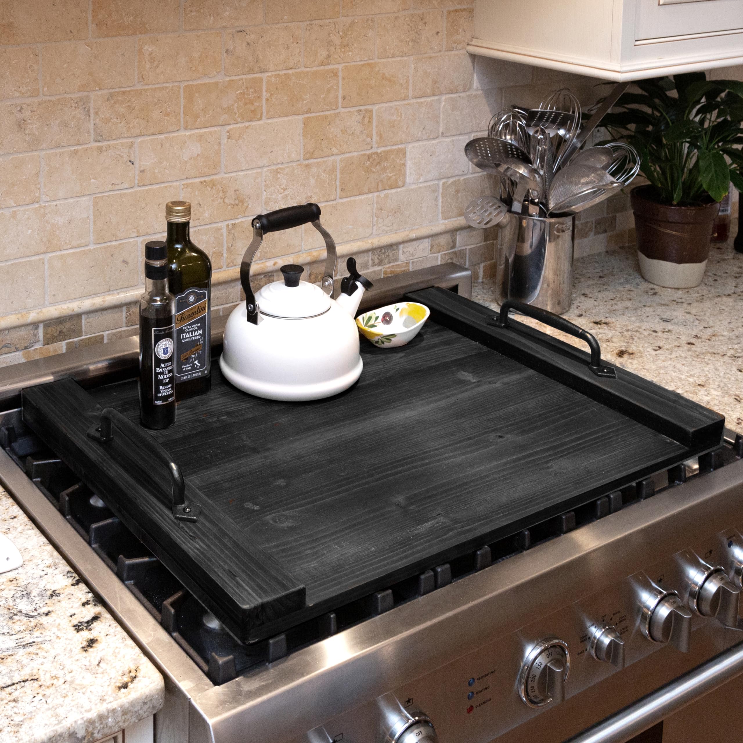 Amazon.com: Ilyapa Noodle Board Wood Stove Top Cover for Gas Stove ...
