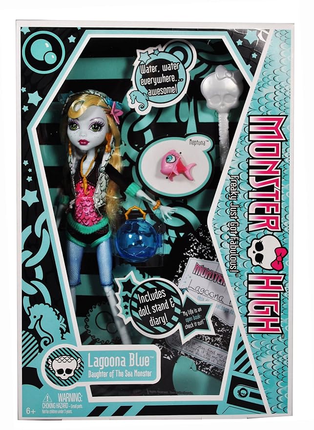 Monster High Lagoona Blue Doll and Neptuna Pet Piranha : Amazon.in ...