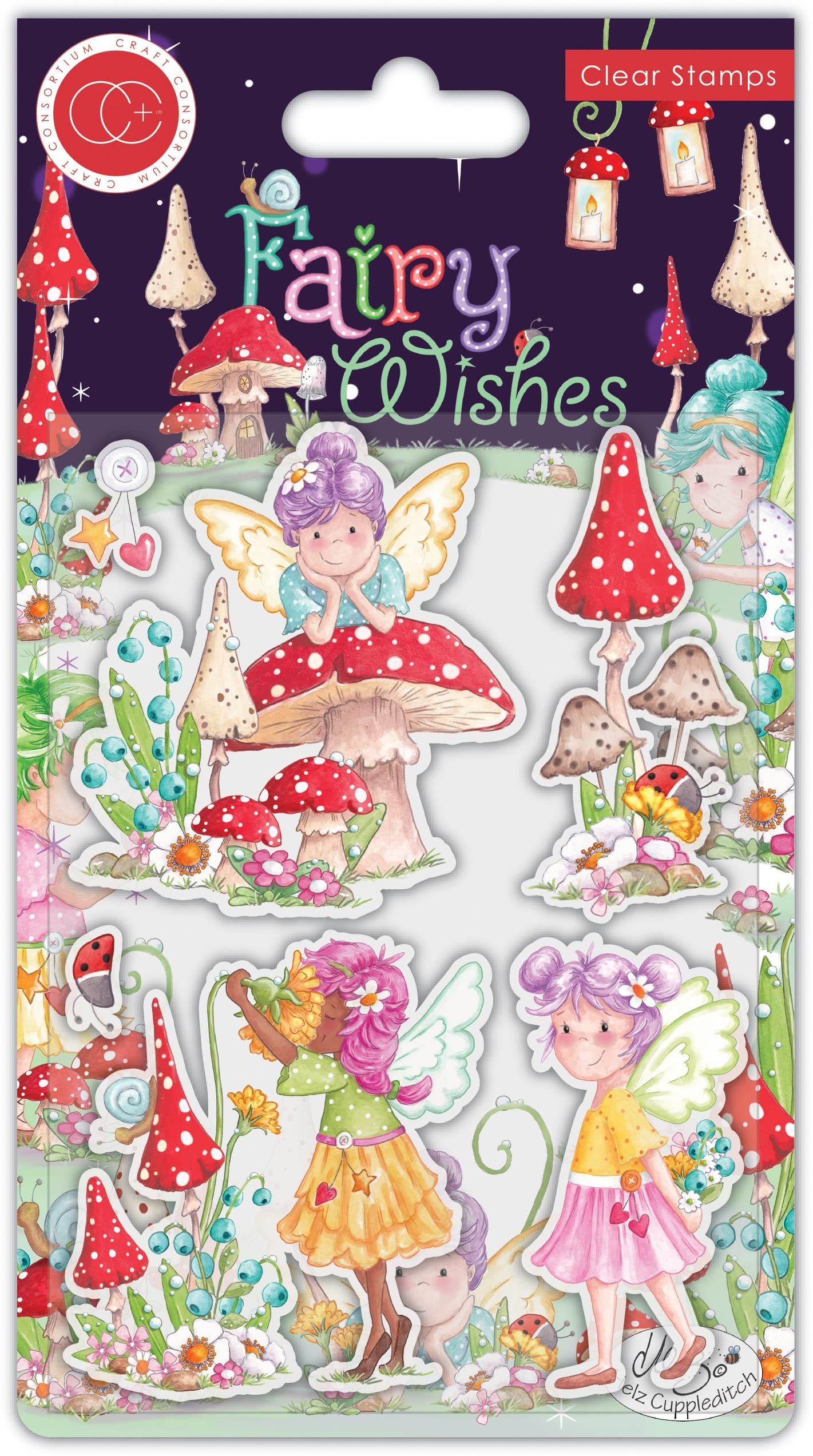 Amazon.com: Craft Consortium Clear Stamps-Fairy Wishes; Flowers : Arts ...