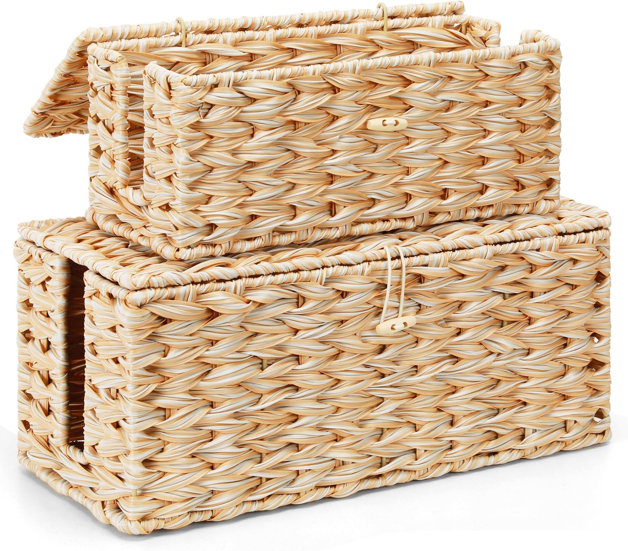 Amazon.com: Marsui 3 Pcs Cable Management Box Synthetic Rattan Cord ...