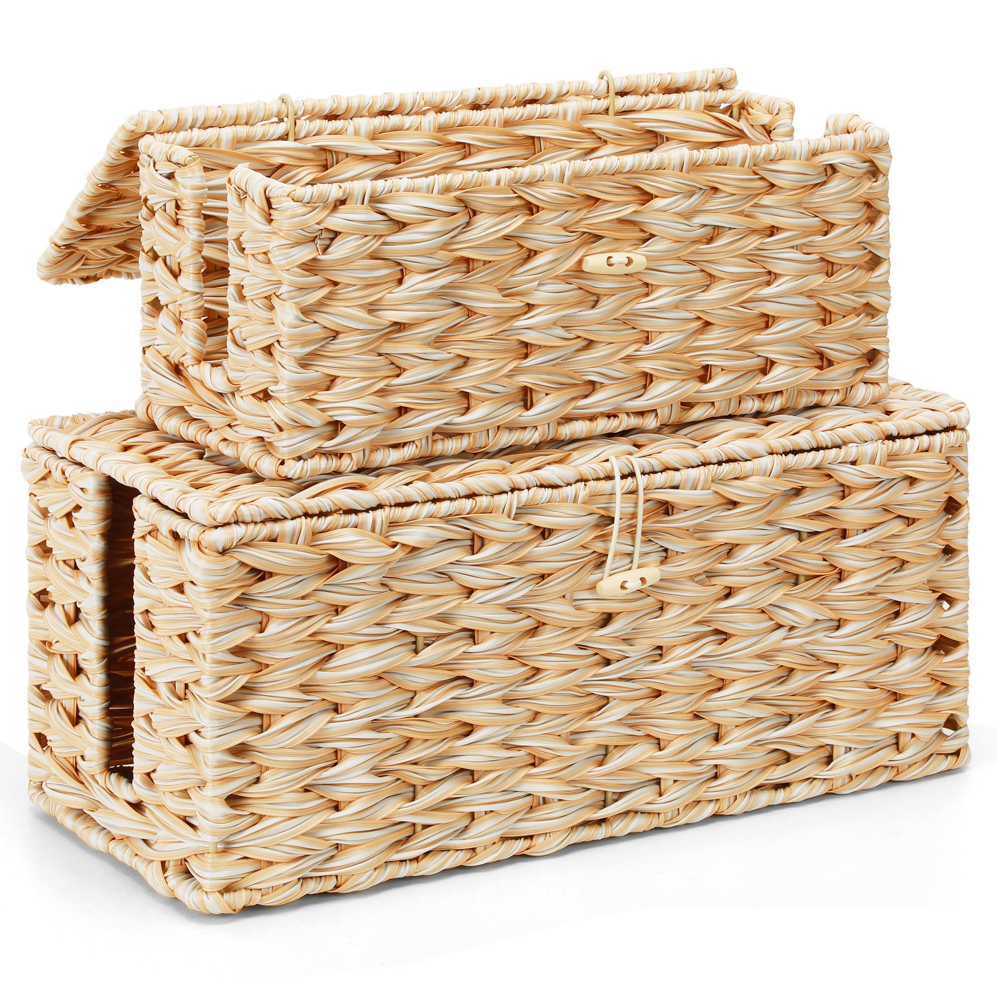 Amazon.com: Posprica Cable Management Box with Lid, 2 Pack Handwoven ...