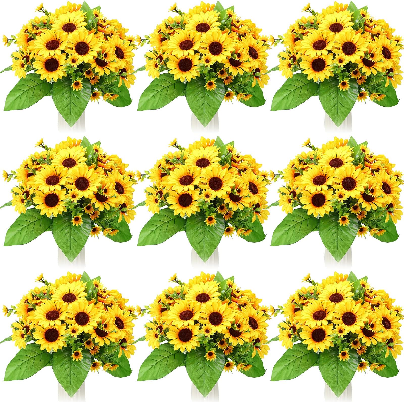 Amazon.com: Hanaive Bundles Fake Sunflowers Flower Artificial ...