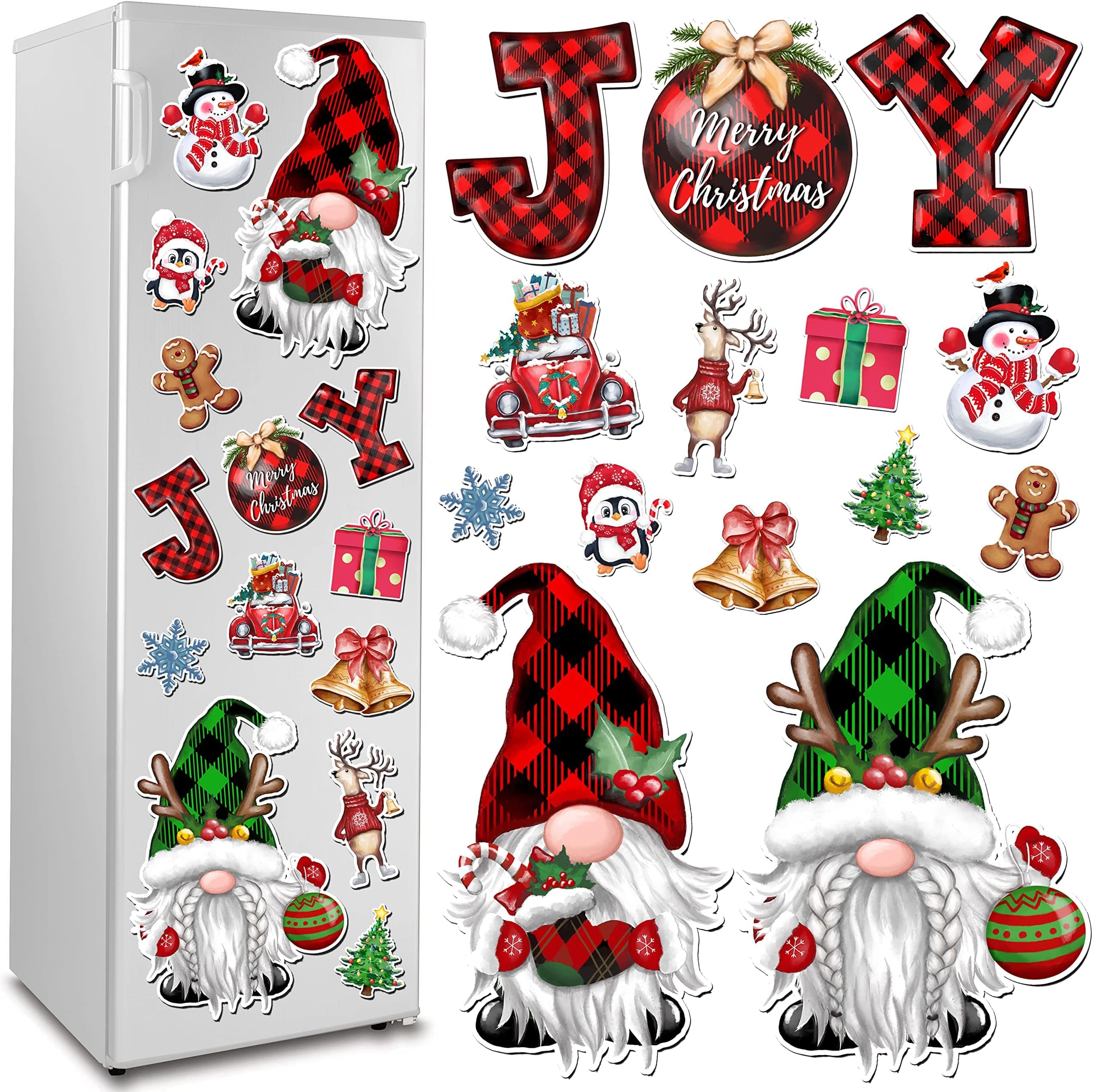 Amazon.com: BORAMDO Christmas Reflective Car Magnet Set 33Pcs, Xmas ...