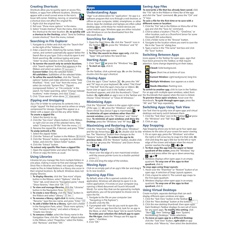 Snapklik.com : Windows 11 Quick Reference Training Tutorial Guide