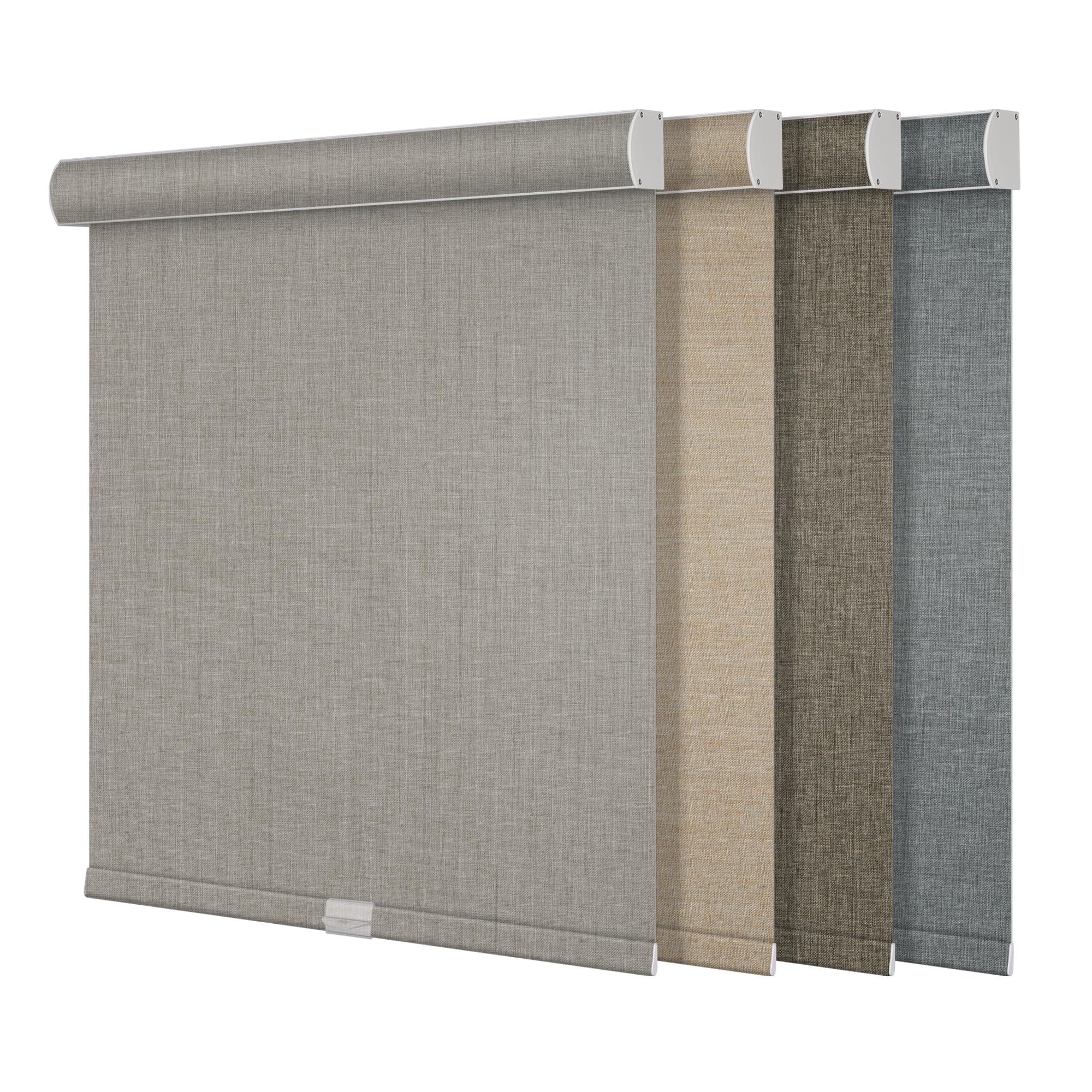 Boolegon Blackout Roller Shades for Windows,Cordless,Linen Fabric ...