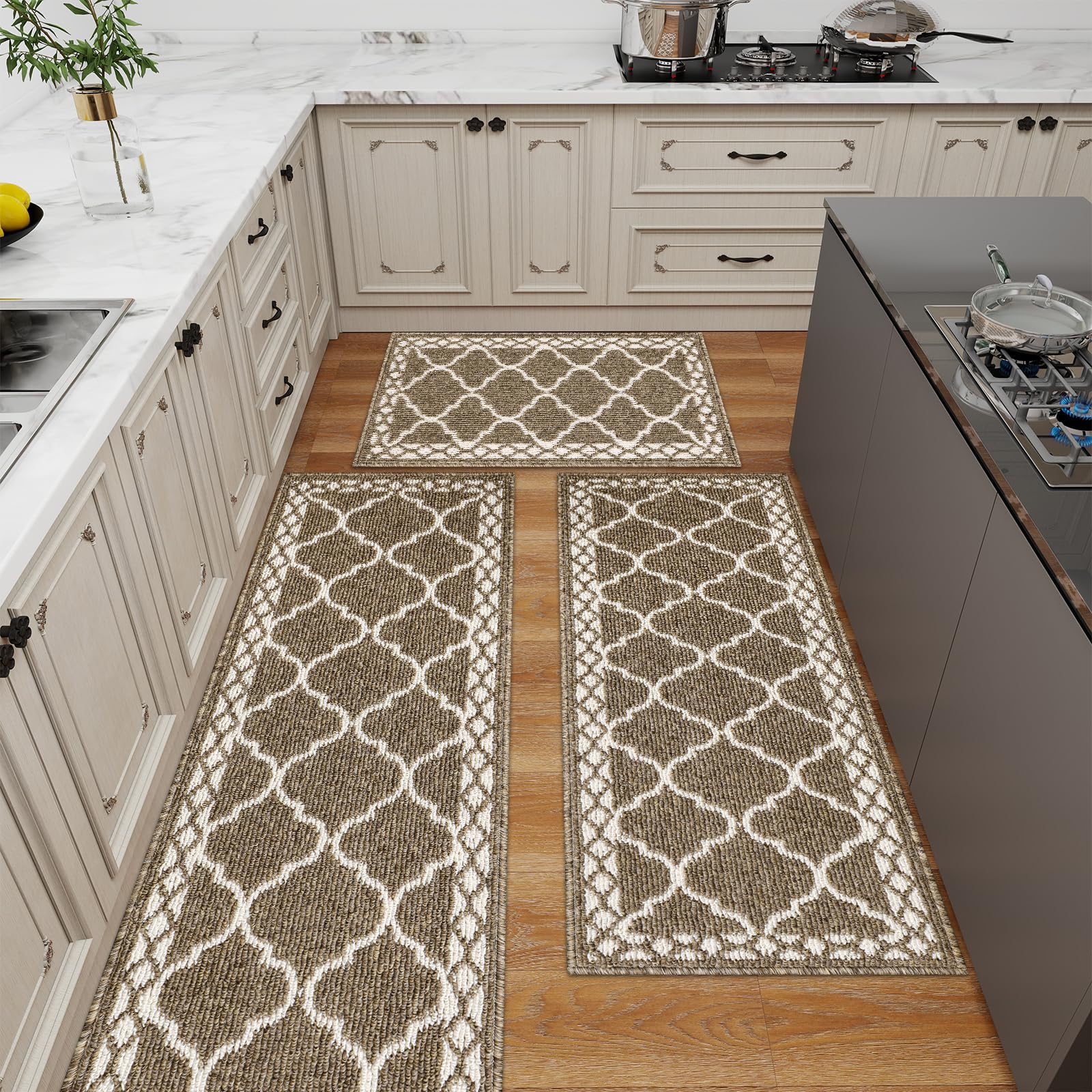 Amazon.com: Kitchen mats for Floor 3 Piece Set,Soft Comfort Kitchen ...