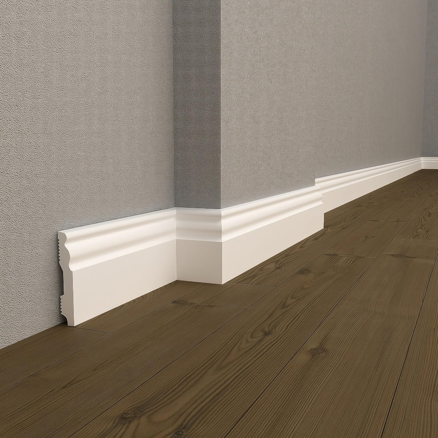 Amazon.com: White Polymer Baseboard Trim – 47.2ft Total (6pcs x 94.5 ...