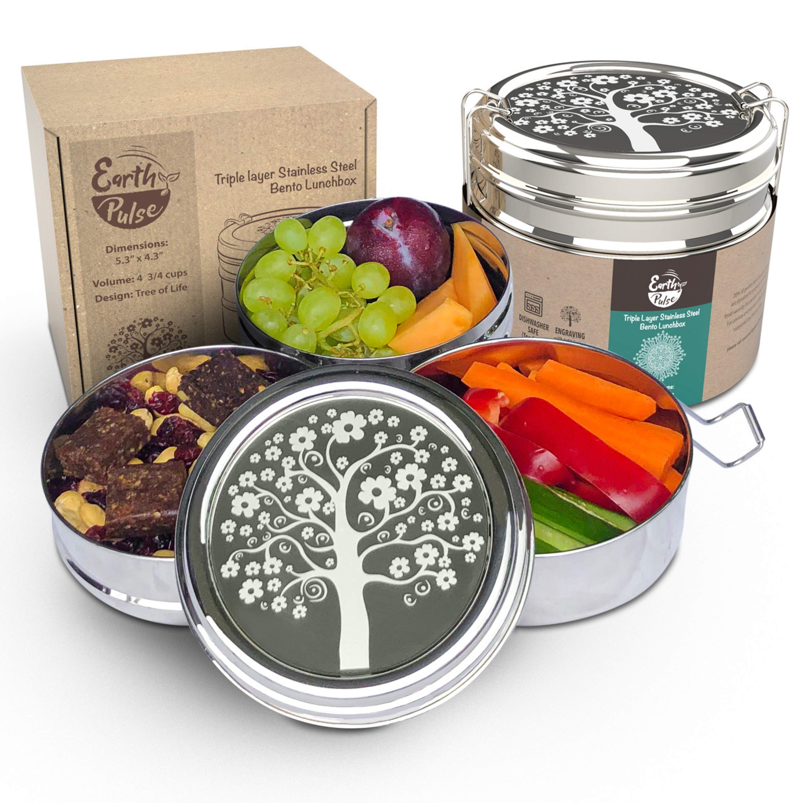 Buy Stainless Steel Bento Box with 'Tree of Life' Etching | Round 3 ...